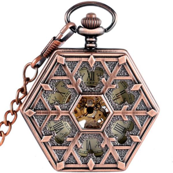 Montre à Gousset Mécanique Hexagone Cuivre | La Montre à Gousset